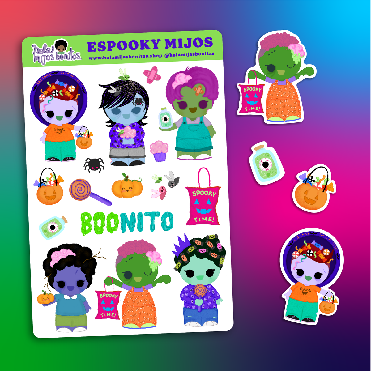 Espooky Mijos Big Sticker Sheet – Hola Mijas Bonitas